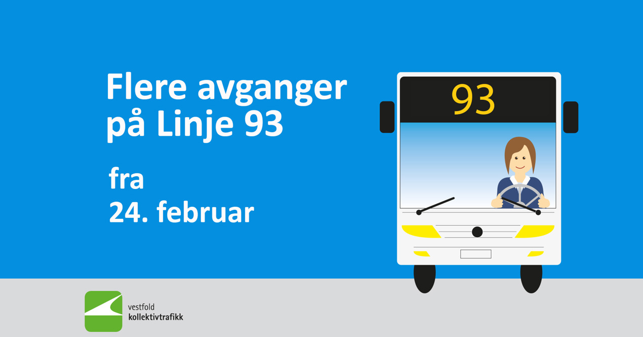 Flere avganger på Linje 93 fra 24. februar